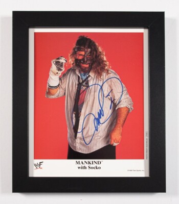 Mankind Mick Foley - WWF WWE - signed & framed 8x10 photo - COA incl ...