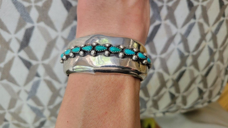 Vintage Bill Betoney Native American Navajo Sterling Silver Turquoise ...