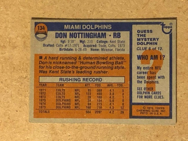1976 Topps - #134 Don Nottingham for sale online | eBay