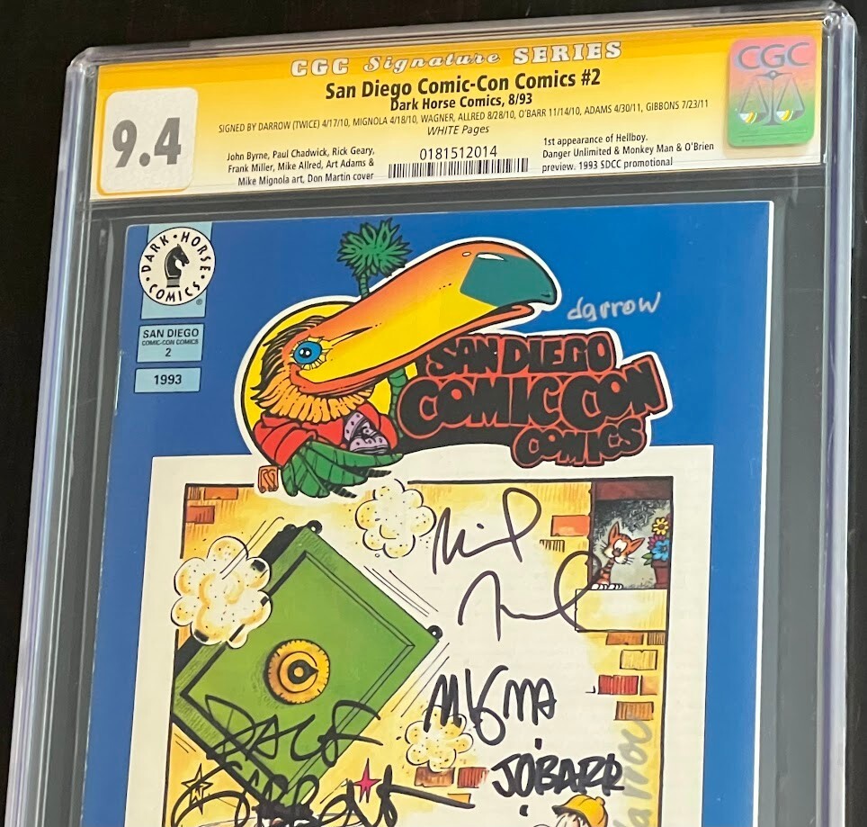 San Diego Comic-Con Comics #2 ⭐ 7X SIGNED ⭐ CGC 9.4 1st Hellboy! Dark ...