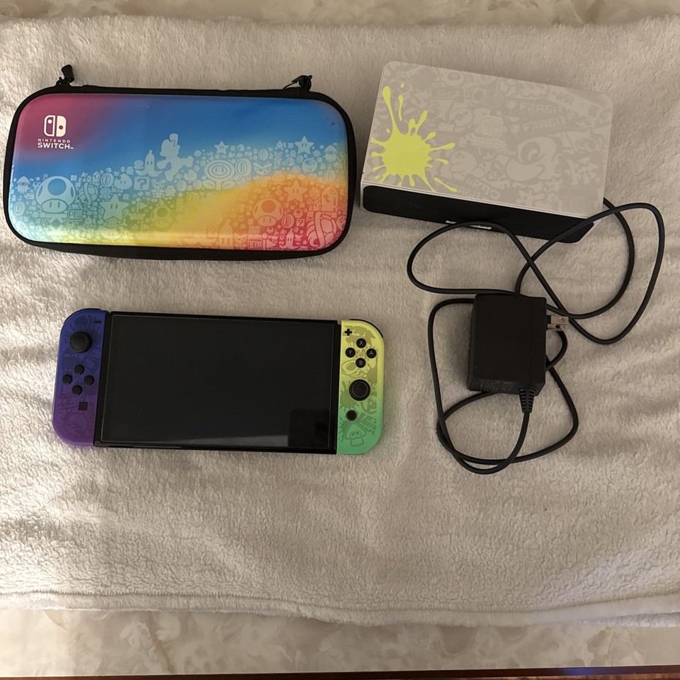 Nintendo Switch OLED Splatoon 3 Edition + 256GB SD Card, Dock, Charger ...