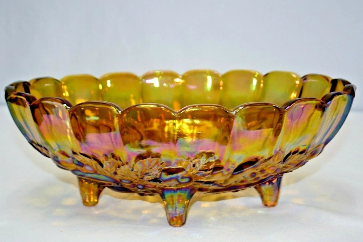 Antique Carnival Glass Fruit Bowl