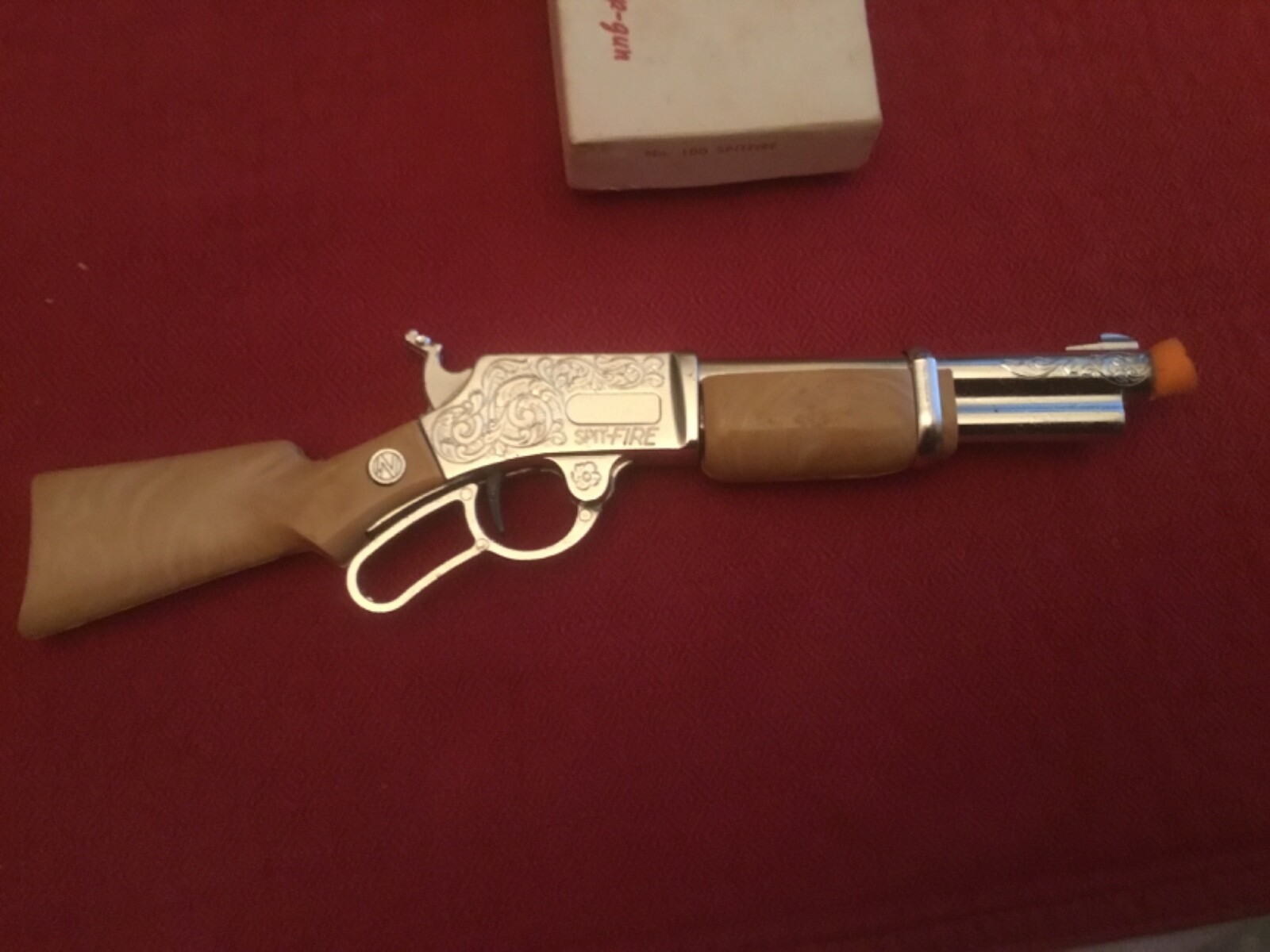 4 Vintage Toy Cap Guns Hubley Flintlock Buckaroo Spitfire MIB & Mattel ...