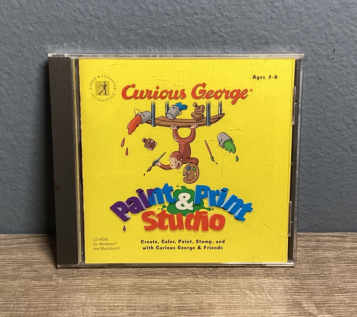 Curious George Paint & Print Studio (PC, 1998) WIN/MAC! Interactive Art ...