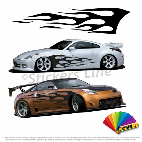 Aufkleber Flammen Auto Tuning Mod. Flame 5 CM 175x40 Car Stickers ...