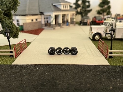 1/64 3D Printed Custom 26” Black Twist Dually Low Pros Wheels Farm ...