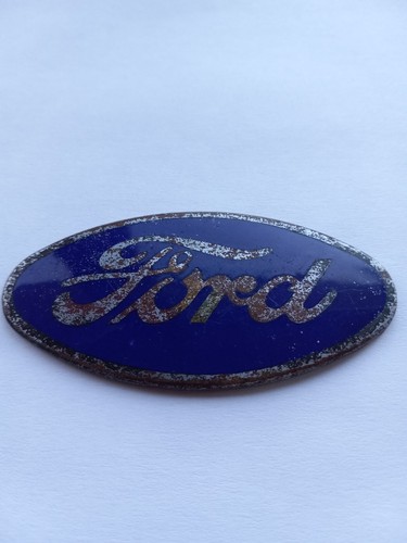 Vintage 1930's Blue Porcelain Ford Oval Radiator Grille Emblem Badge | eBay