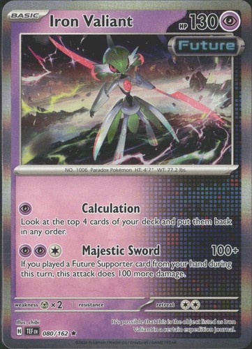 Pokemon TCG - Iron Valiant #080/162 Rare SV05: Temporal Forces NM | eBay