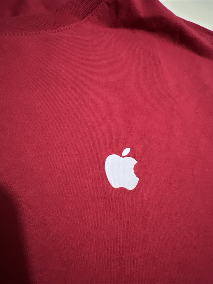 Vintage Apple Employee T-Shirt Sz L ~ Maroon ~ APPLE LOGO ~ Mac ...