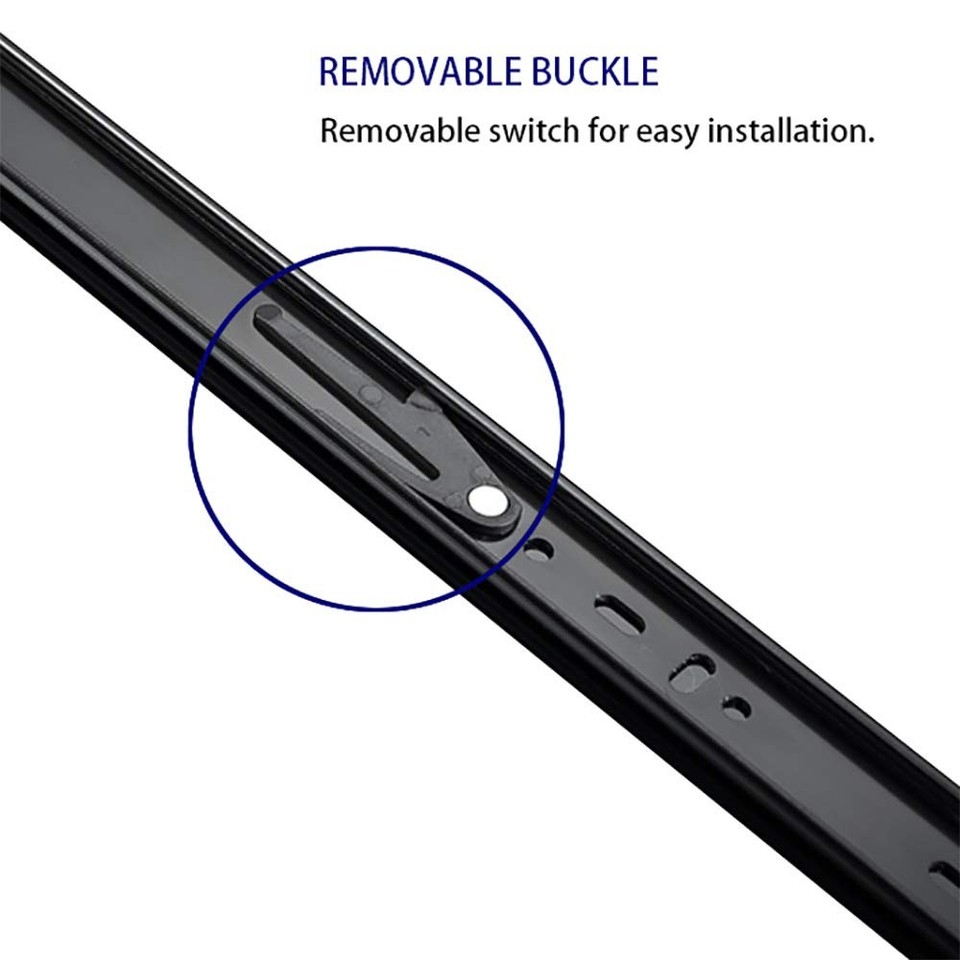 10 Pairs 20" Full Extension Ball Bearing Drawer Slides Side Mount Black ...