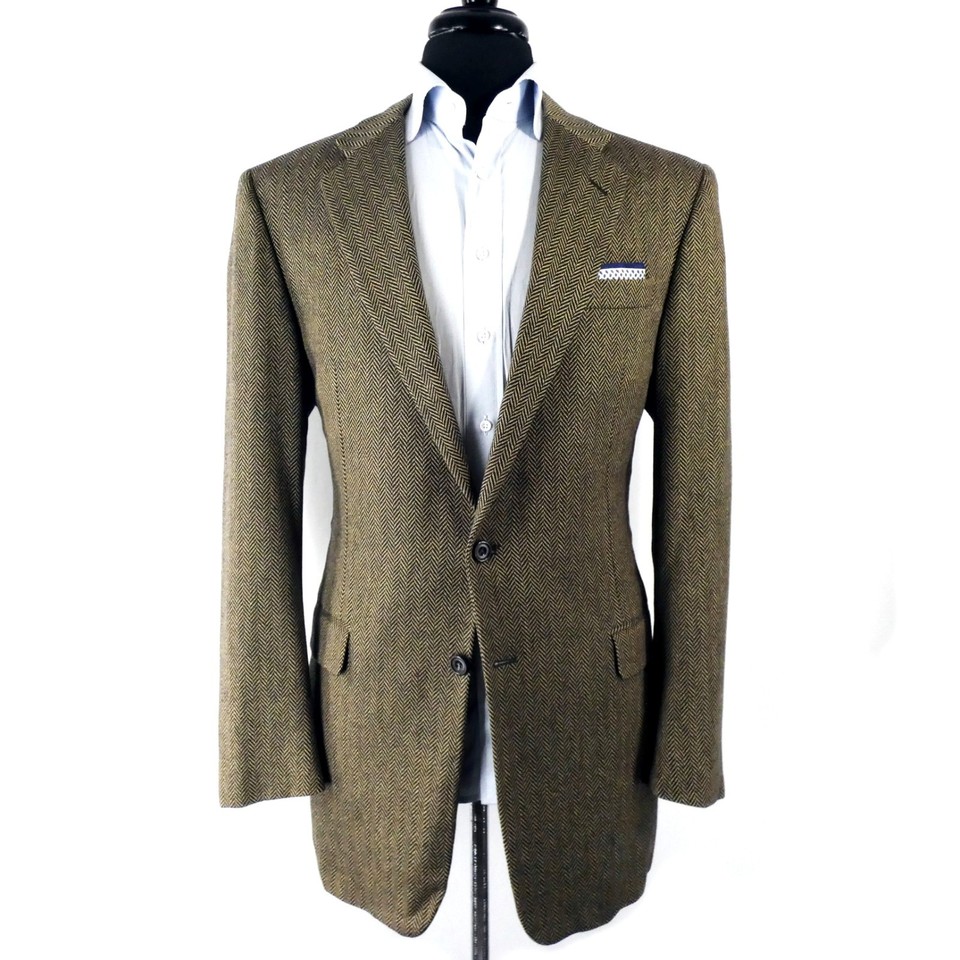 Hickey Freeman Collection Pure Cashmere Tweed Herringbone 2 Btn Sport ...