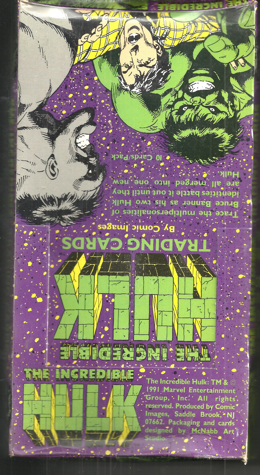 1991 COMIC IMAGES THE INCREDIBLE HULK TRADING CARDS 48 PACK BOX 480 ...
