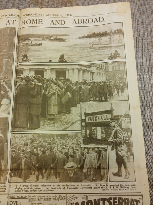 1914 World War I Outbreak Newspaper Vintage II Daily News & Leader ...