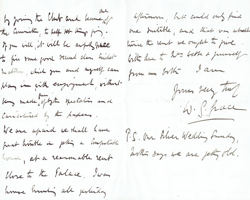 WG Grace Handwritten Letter 1898 | eBay