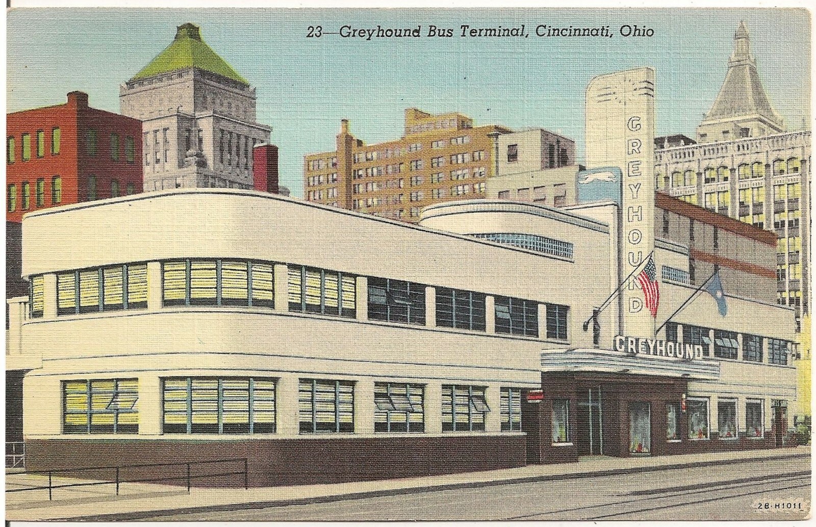 Greyhound Bus Terminal in Cincinnati OH Postcard 1947 | eBay