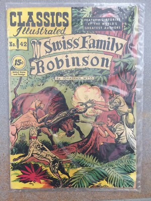 1947 CLASSICS ILLUSTRATED #42, SWISS FAMILY ROBINSON, JONATHAN WYSS ...