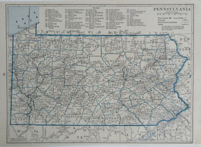 Pennsylvania 1931 Antique Map from the Literary Digest Atlas of the ...