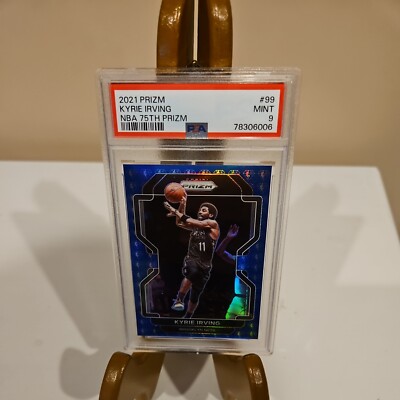 2021-22 Panini Prizm #99 Kyrie Irving 75th Anniversary Diamond BLUE SP ...