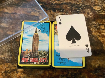 VINTAGE 2 PACK EMPIRE STATE BUILDING NEW YORK CITY PLAYING CARDS IN ...
