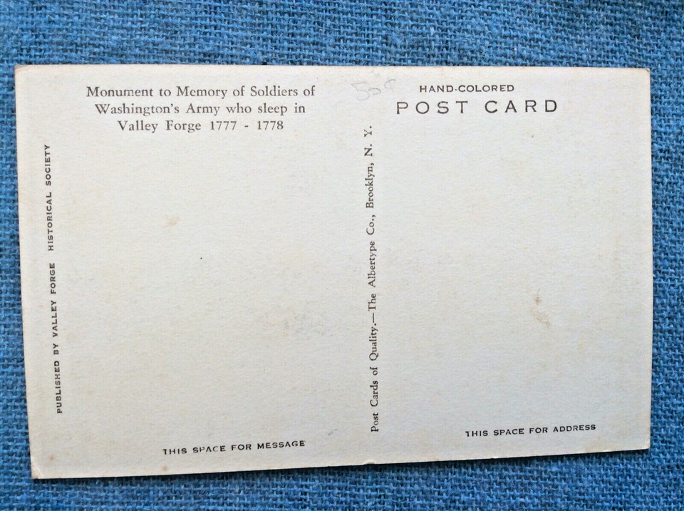 Monument in Memory of Soldiers of Washingtons Army . . . Valley Forge Postcard | eBay