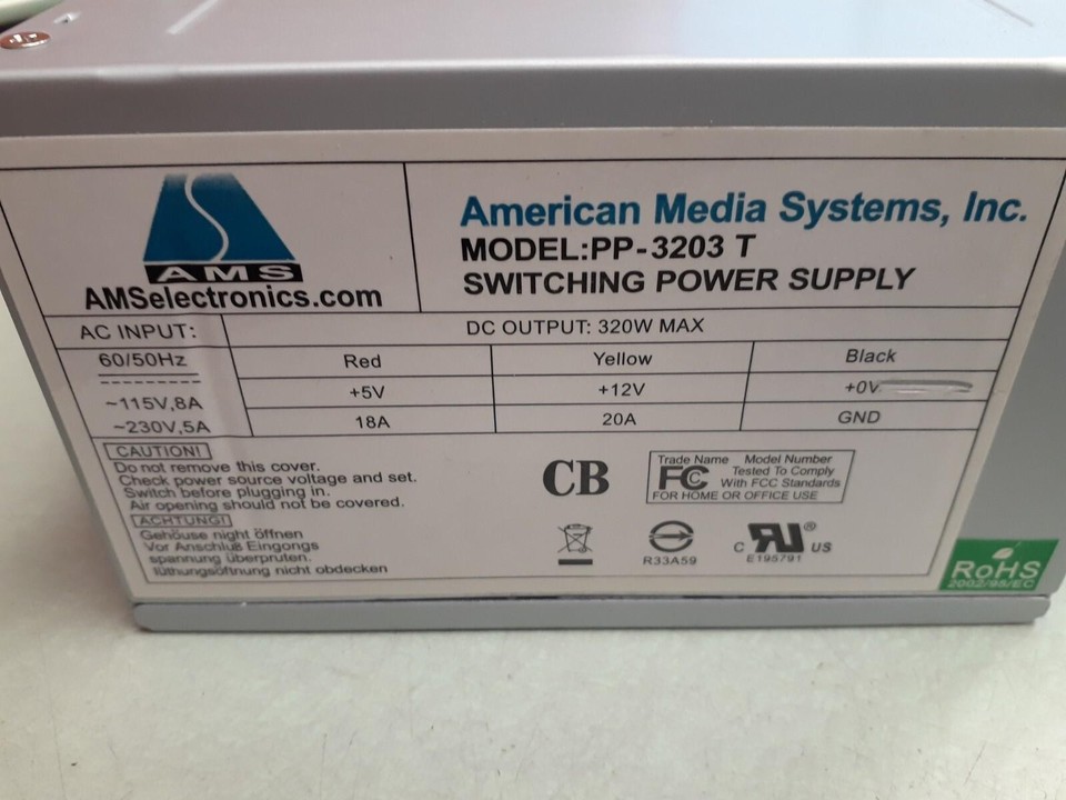 American Media Systems PP-3203 T 320W Power Supply | eBay