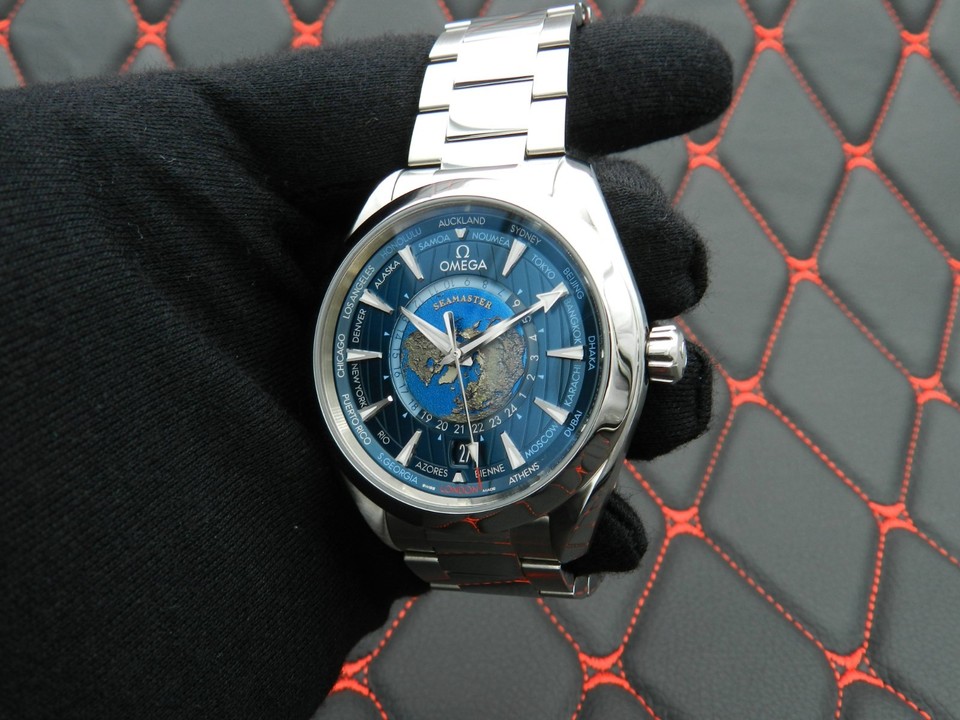 Omega Seamaster Aqua Terra World Timer 220.10.43.22.03.001 Blue Dial ...