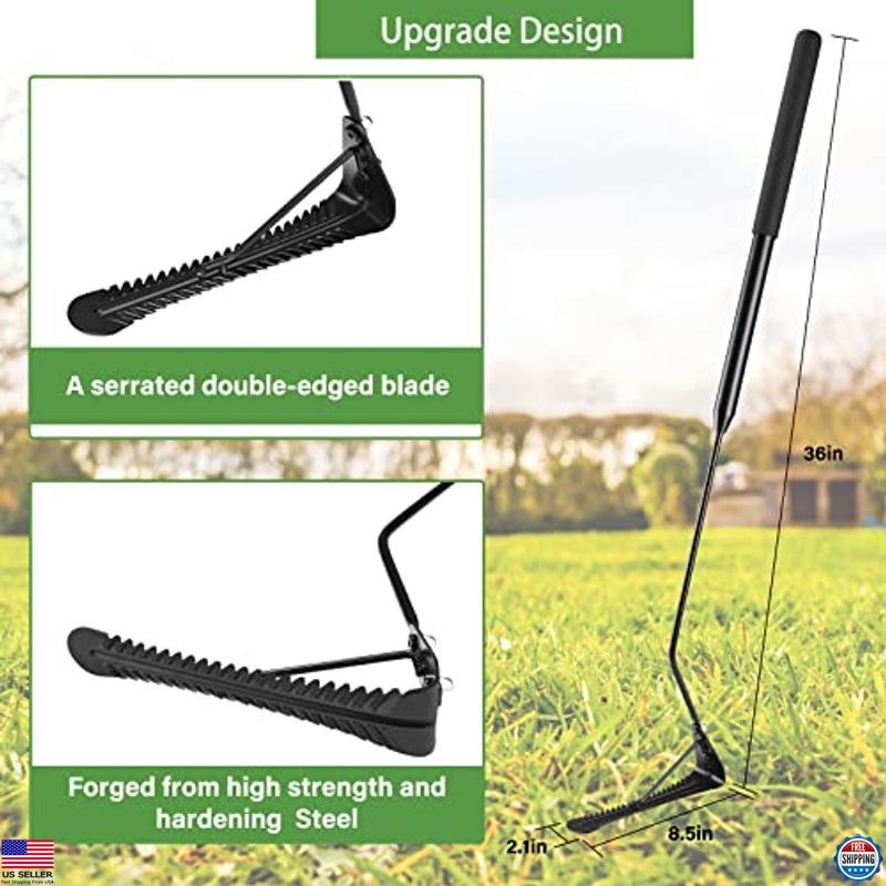 36" Grass Whip Manual Weed Cutter with Serrated Blade for Tall Grass ...