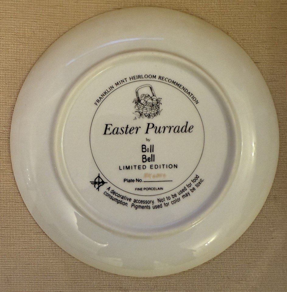 Bill Bell "Easter Purrade" Decorative Plate | eBay UK