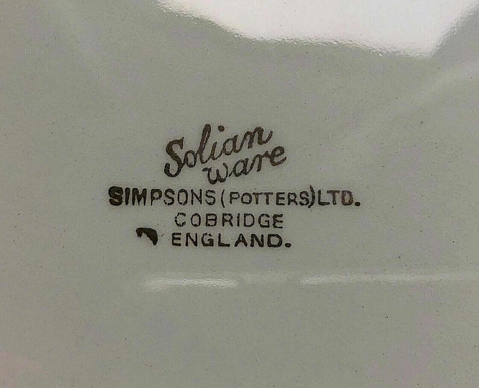 Vintage Solian Ware Simpsons Potters Ltd. Cobridge, England Cabinet ...