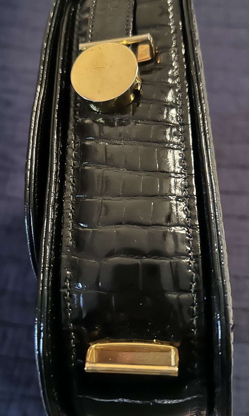 Vintage Nicholas Reich Black Patent Leather snake acc… - Gem