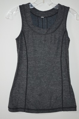 Lululemon Charcoal Gray Ruffle Cool Sleeveless Athletic Tank Size 4 | eBay
