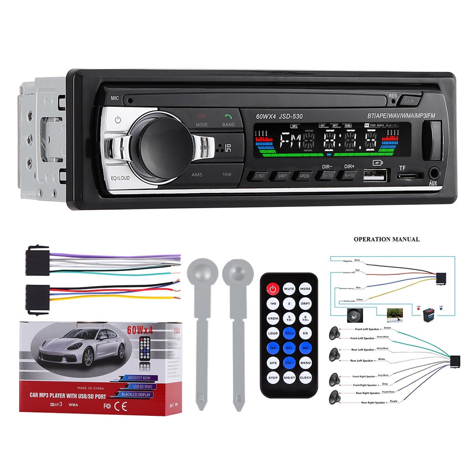Car Stereo Audio Bluetooth In-Dash FM Aux Input Receiver SD USB MP3 ...
