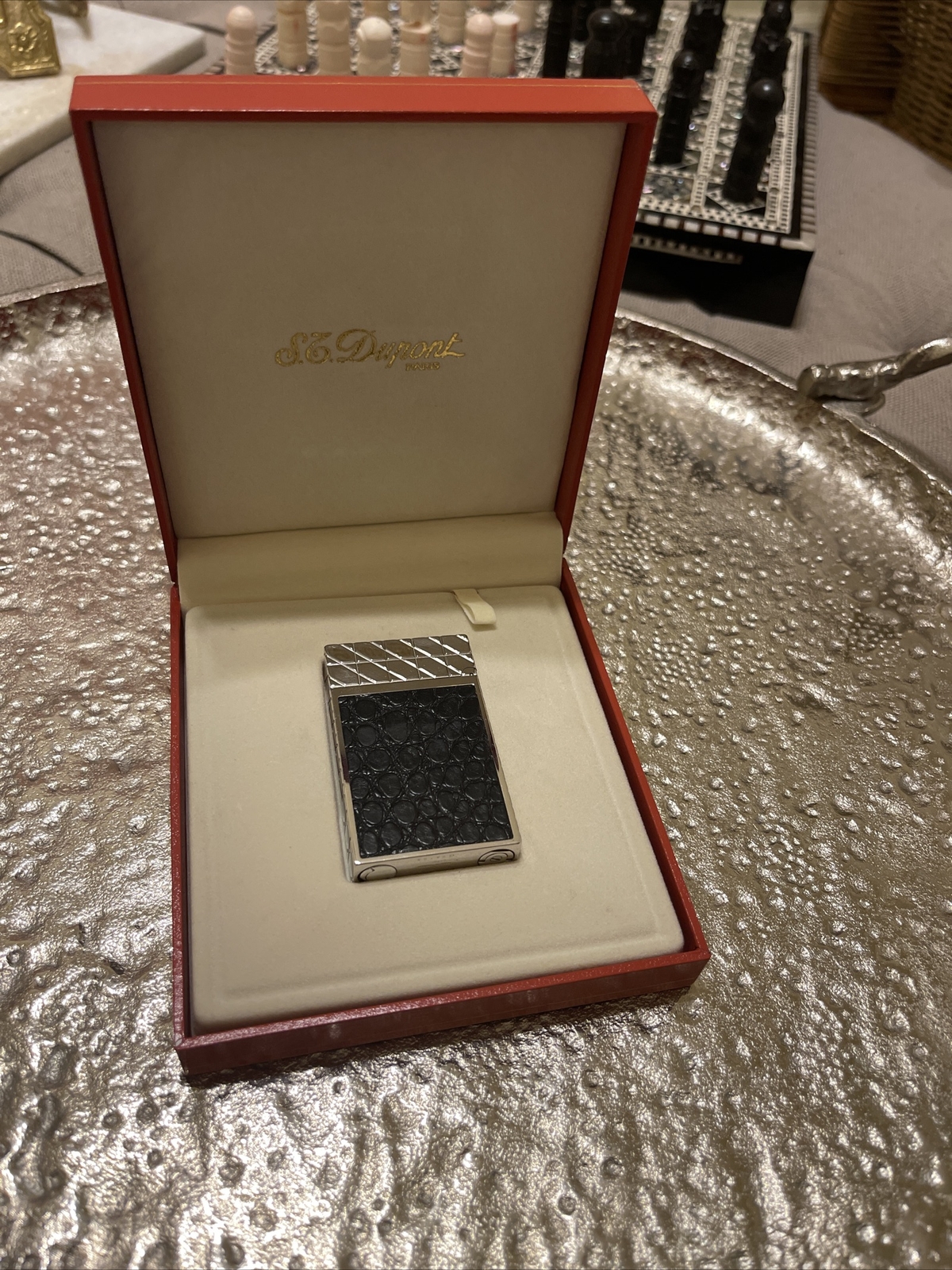 Last Piece- St Dupont Black Alligator Lighter- MSRP $3200 | eBay