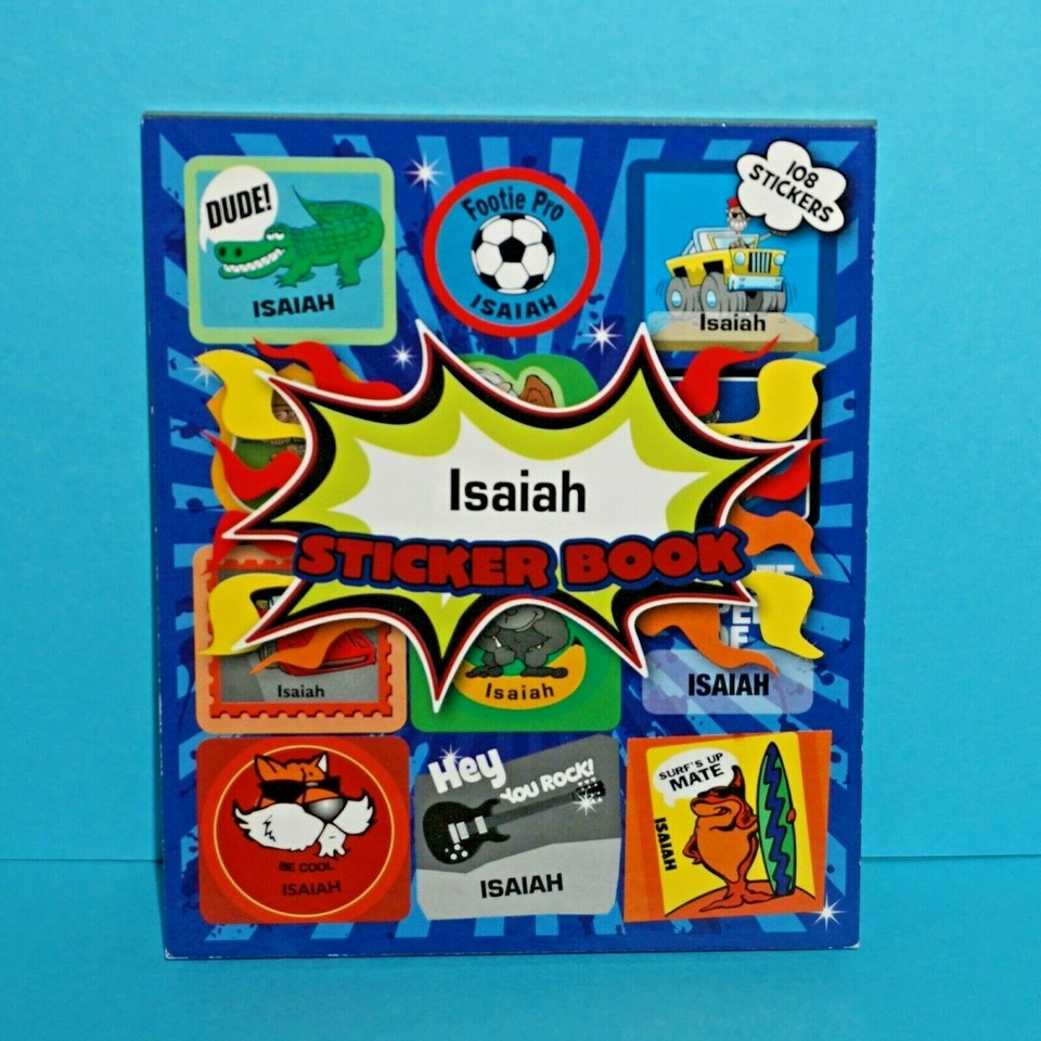 Stick N Mix Sticker Book Personalized Choose Name Boy Girls Fun & Funky ...