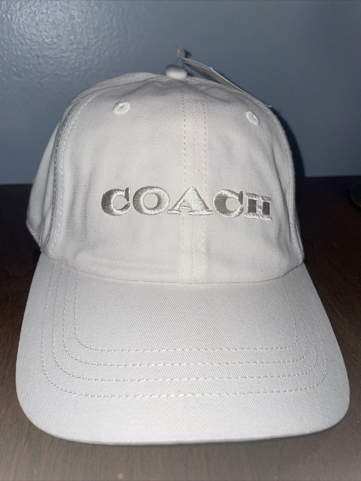 AUTHENTIC COACH WOMAN'S EMBRBROIDERED COACH BASEBALL HAT-CHALK-O/S. NEW ...