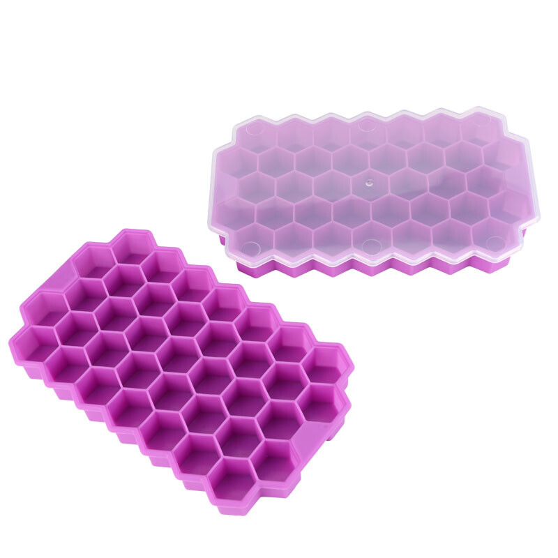 Premium Ice Cube Trays Silicone Hexagonal Ice Cube Molds with Sealing ...