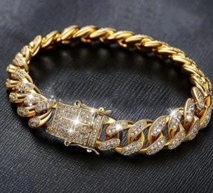 Shiny Diamond Bracelet Wrist Gold Iced Bling Bling Rapper Jewellery ...