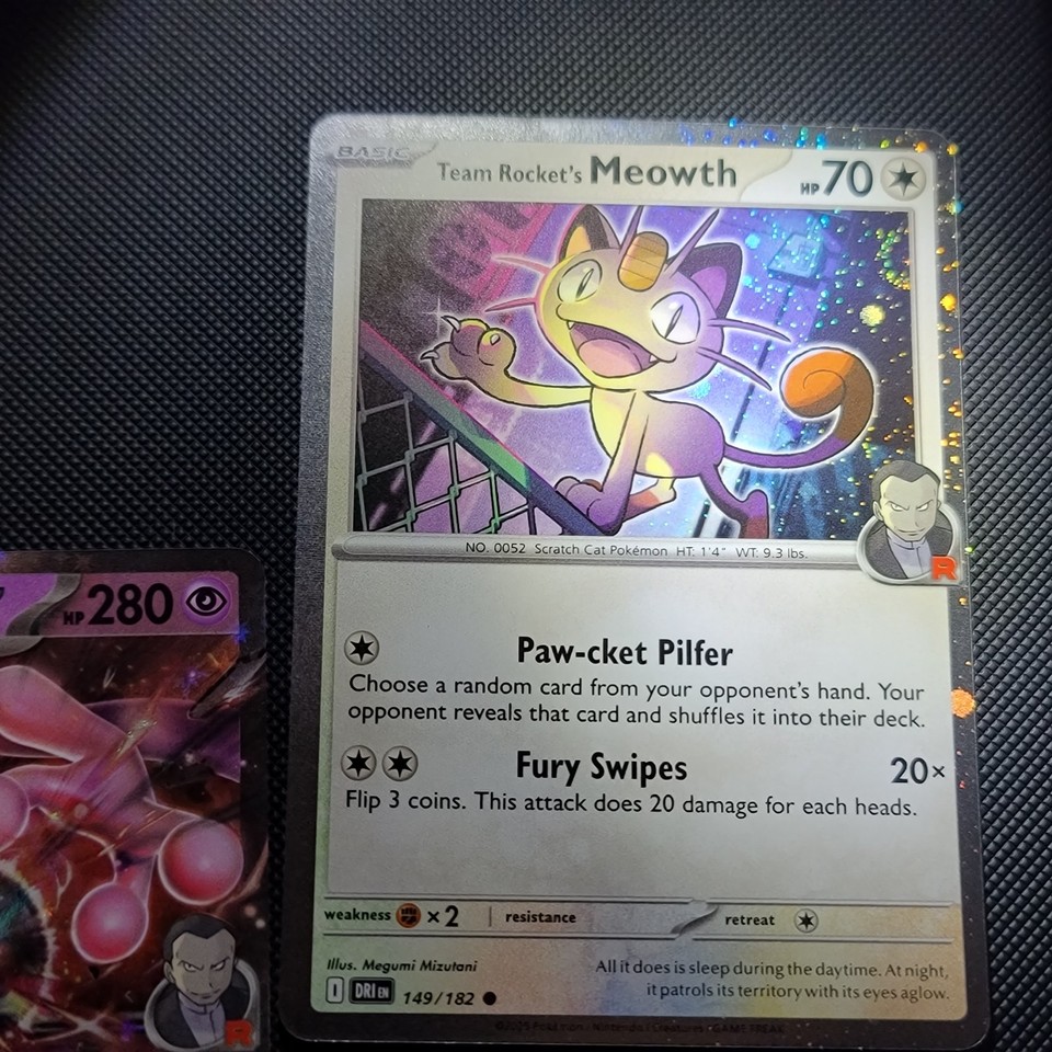 Destined Rivals Lot Team Rocket's Mewtwo ex Promo, Meowth *SWIRL ...