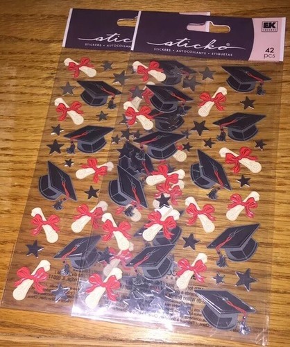 Lot Of 2 Sticko Graduation Grad Student Cap Gown Diploma Scrapbook ...