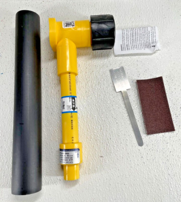 Molded MDPE Std Gas Tapping Tee 8" IPS x 1/2" CTS w/ LYCO Excess Flow ...