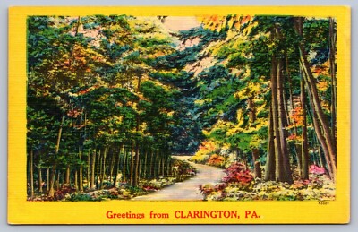 Postcard Clarington PA Greetings Country Road | eBay