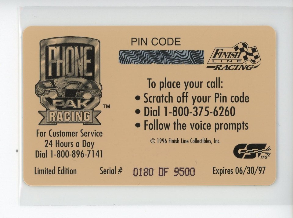 1996 Finish Line Phone Pak #NNO Ricky Rudd's Car /9500 | eBay