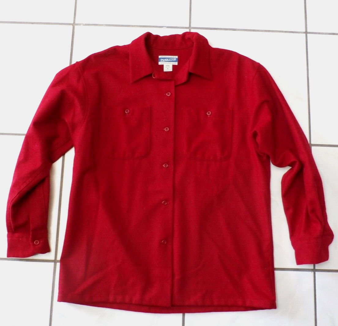 Pendleton Knockabouts Shacket Button Up 100% Virgin Wool Shirt Medium Red F717 | eBay