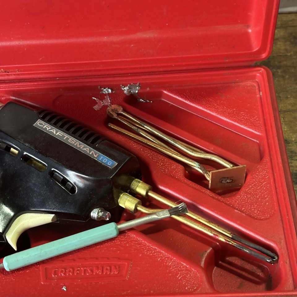 Vtg Sears Craftsman 100 Two Heat Electric Solder Gun Kit W 24kt Gold ...
