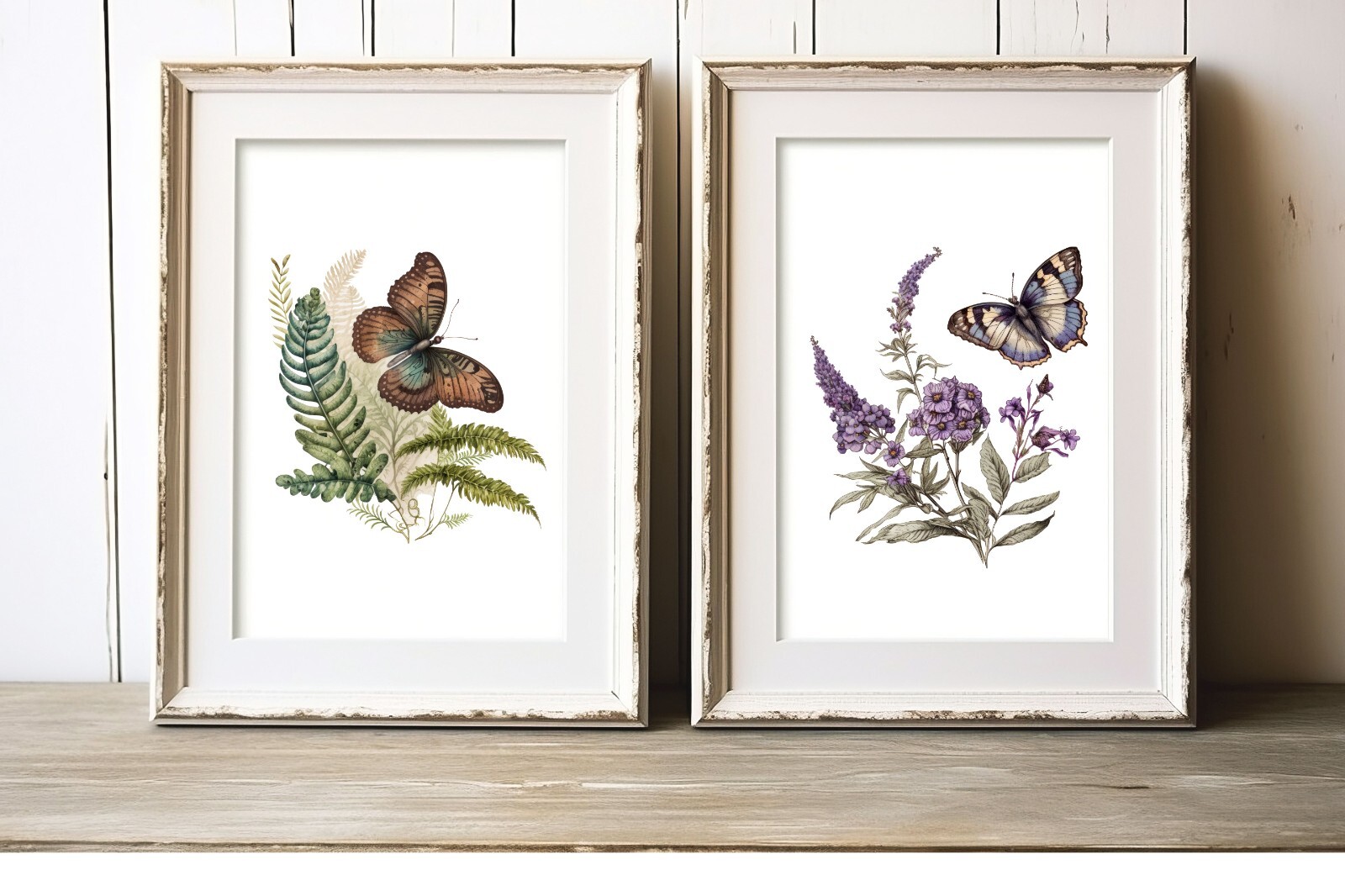 Butterly Prints, Set of 2 Art Prints, Colorful Butterflies Wall Art ...