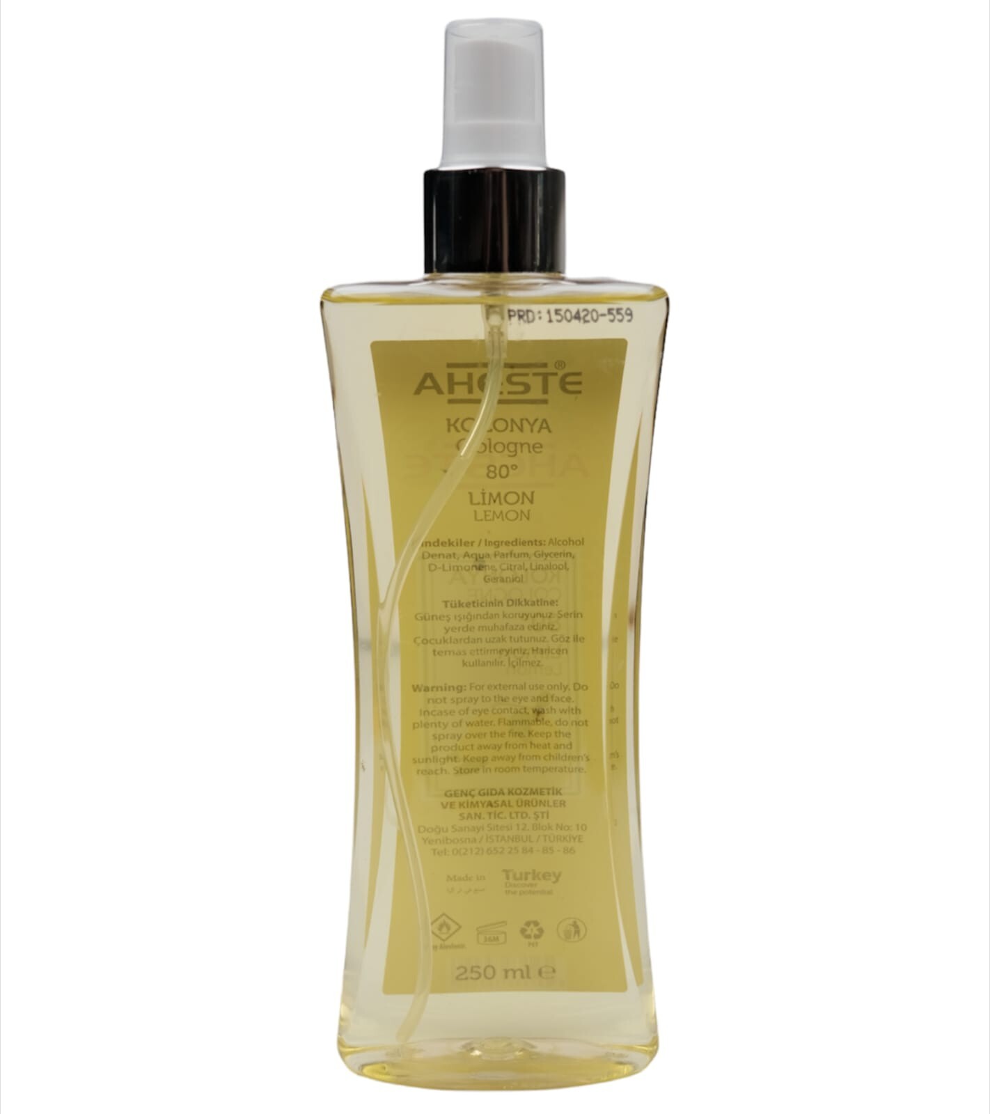 Aheste Lemon Cologne Aftershave - Turkish Cologne Pump Spray 250ML ...