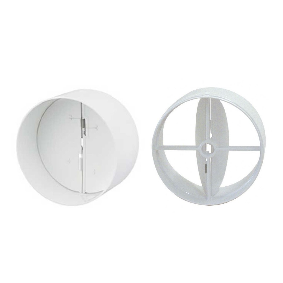 Extractor Fan Back Draught Shutter 100mm In-line Vent 4 Inch Ducting ...