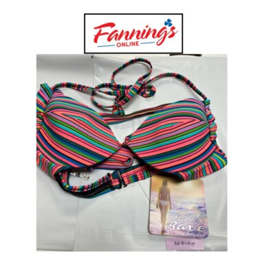 Coco Rave Stripped Bikini Top 32D | B25 | eBay