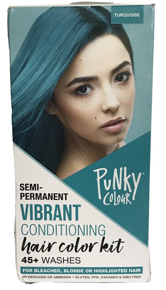Semi-Permanent Vibrant Conditioning Turquoise Hair Color Kit 3.5oz ...