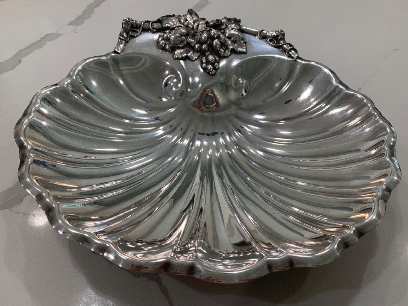 Reed and Barton 200 Silverplate Scallop Shell Grapes Serving Dish ...